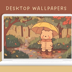 Cute Bunny Bear Autumn Wallpapers Kawaii Autumn Wallpaper Fall Desktop ...