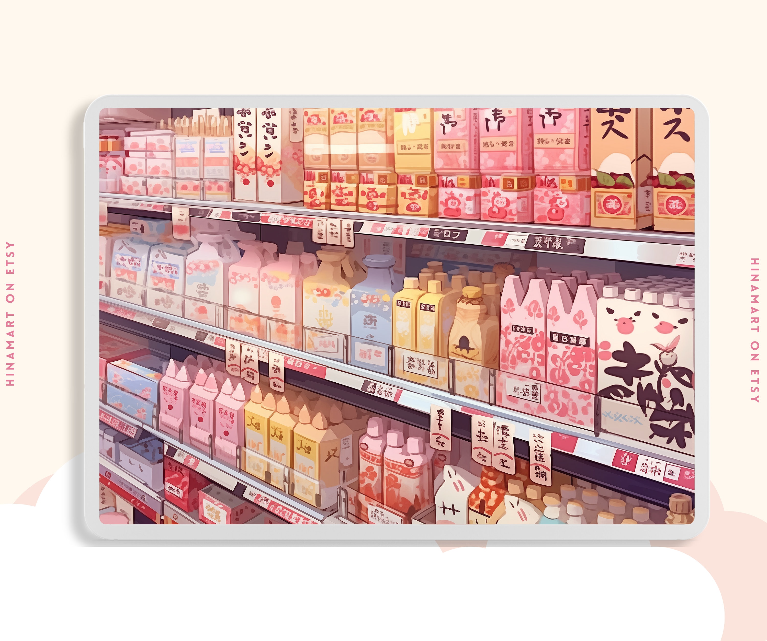 Lofi Pink Aesthetic Japanese Snacks Wallpapers Bundle Pack Food ...