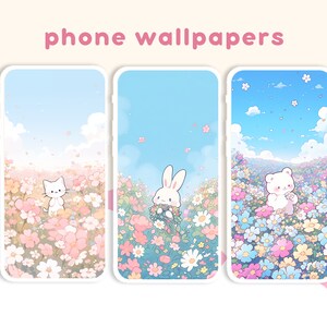 Cute Flower Cats Wallpaper Pack Adorable Kawaii Bunnies Bear Wallpapers ...