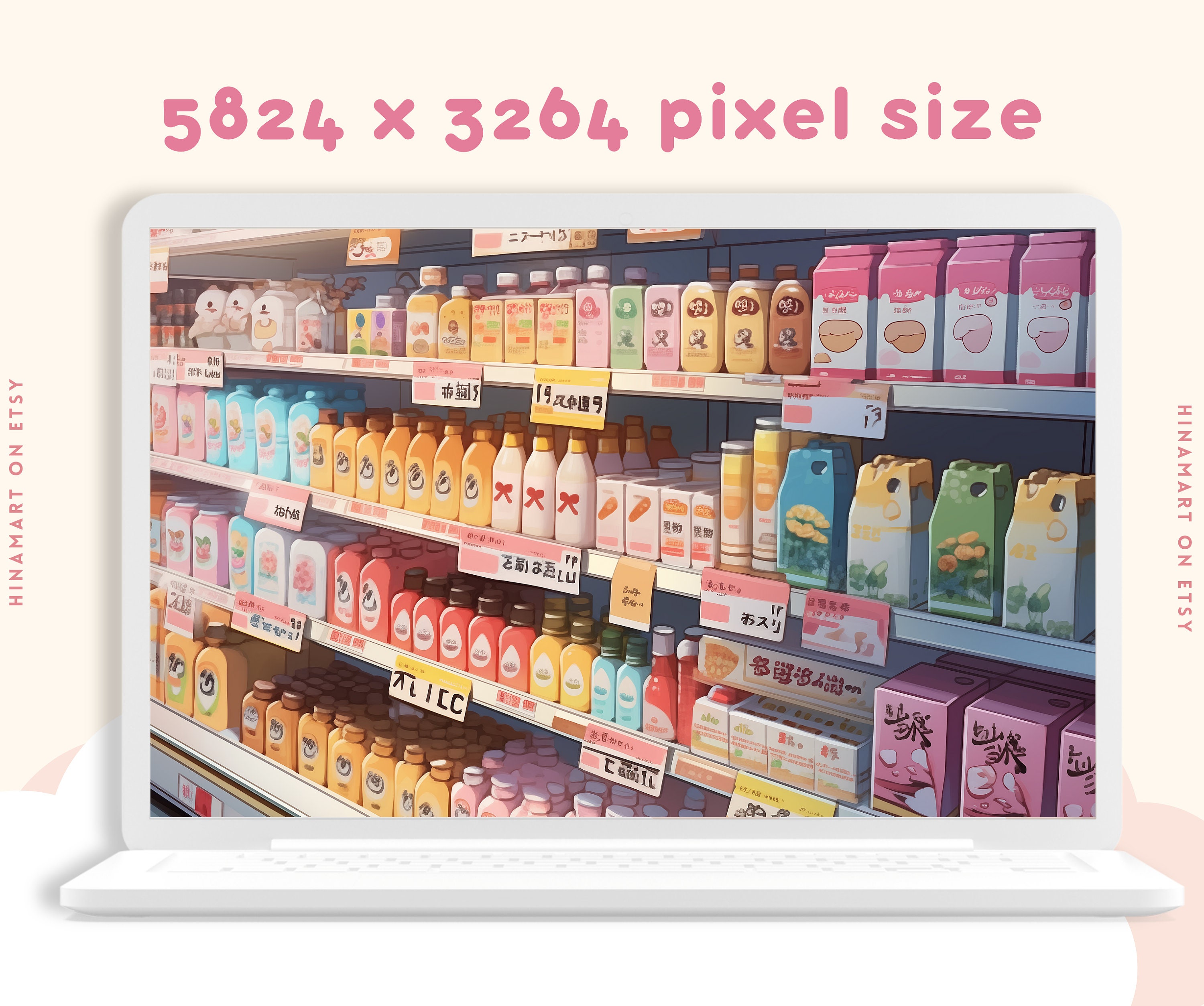 Lofi Pink Aesthetic Japanese Snacks Wallpapers Bundle Pack Food ...