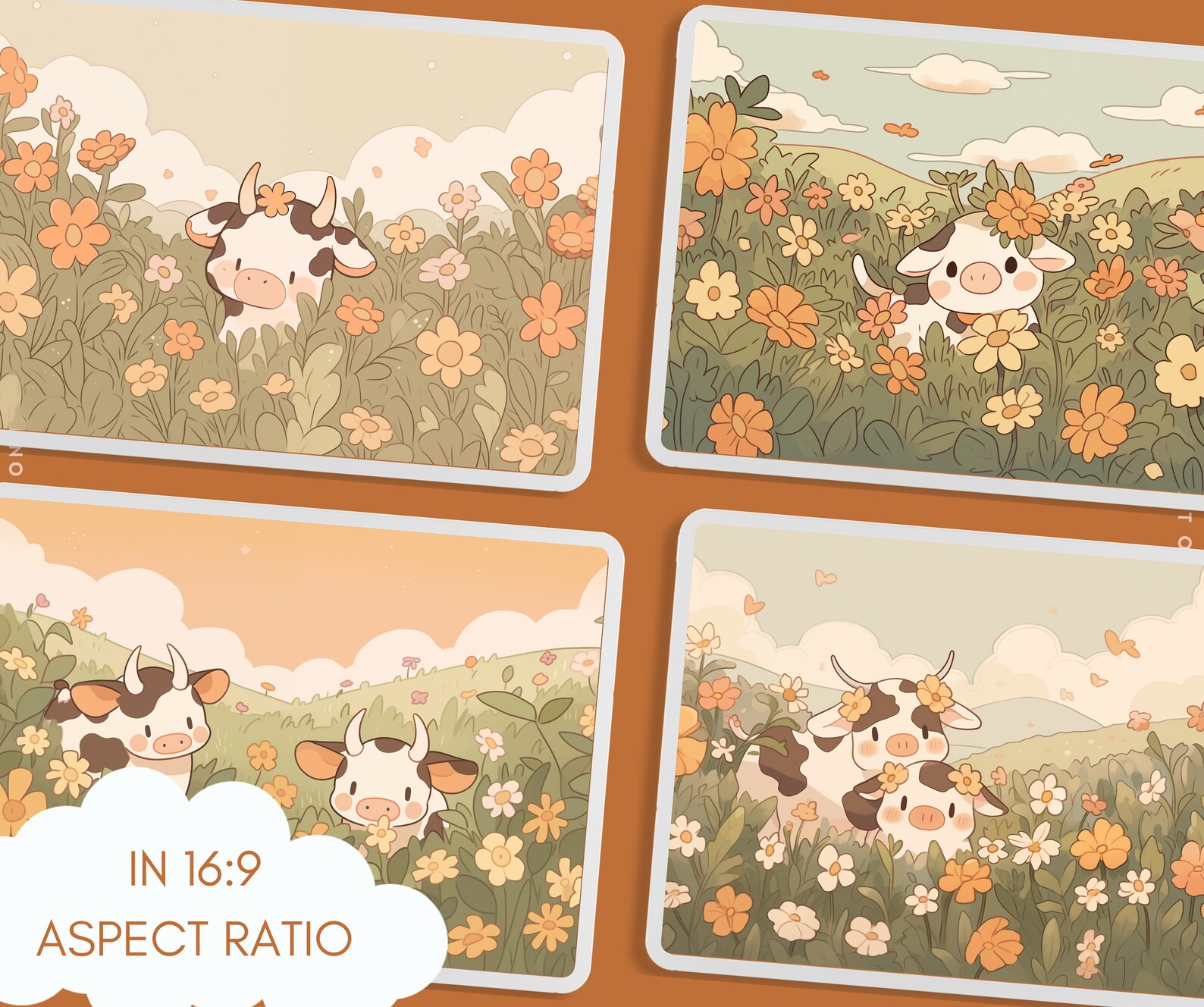 Cows Plants Wallpapers Cozy Wallpaper Cute Animal Desktop Wallpaper ...