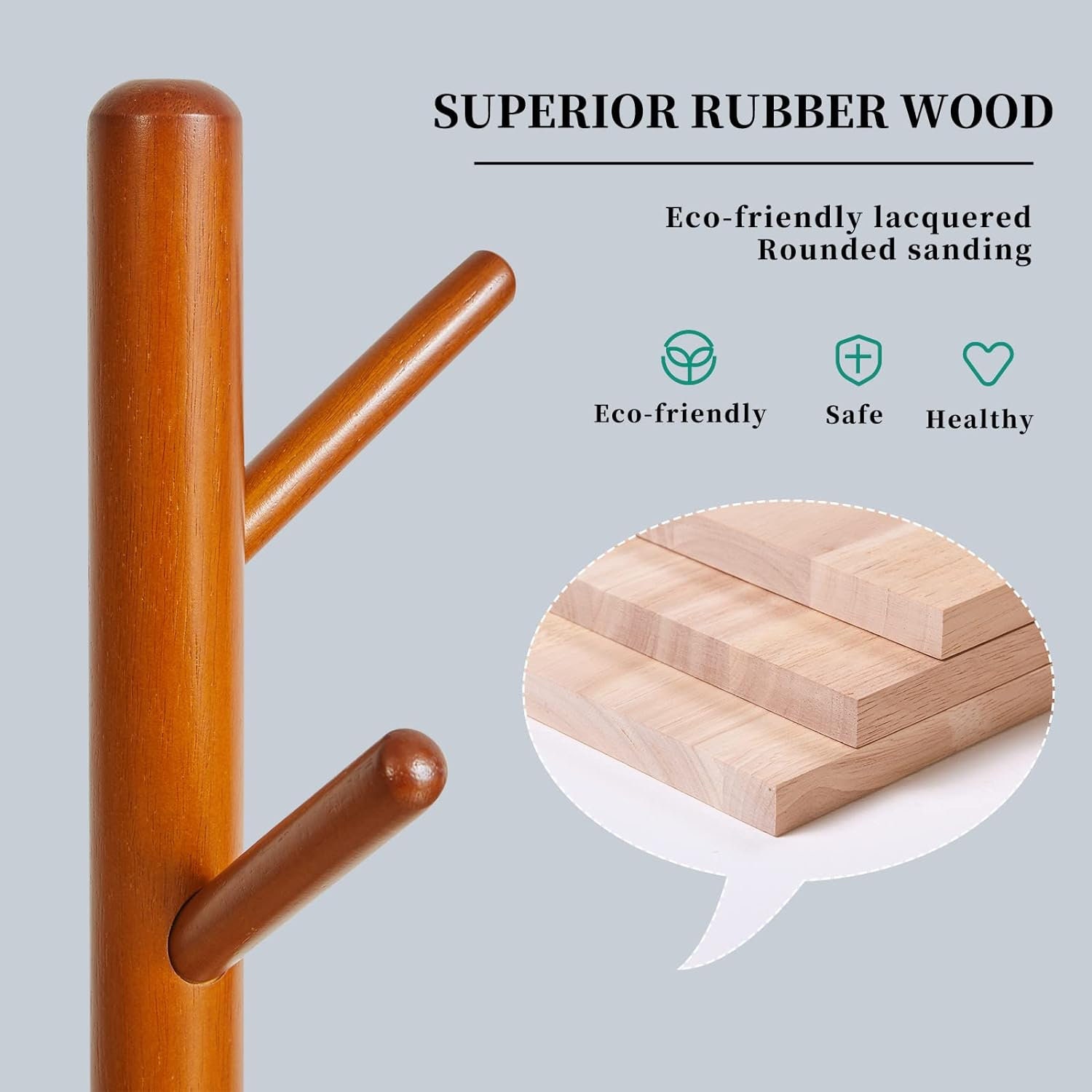 Wooden Coat Rack With 8 Hooks Coat Rack Hall Way Unique Coat Rack ...