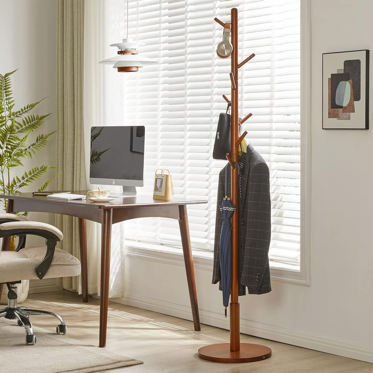 Wooden Coat Rack With 8 Hooks Coat Rack Hall Way Unique Coat Rack ...