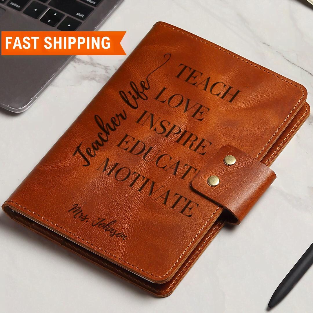 Custom Teacher Appreciation Journal, Personalized Leather Journal ...