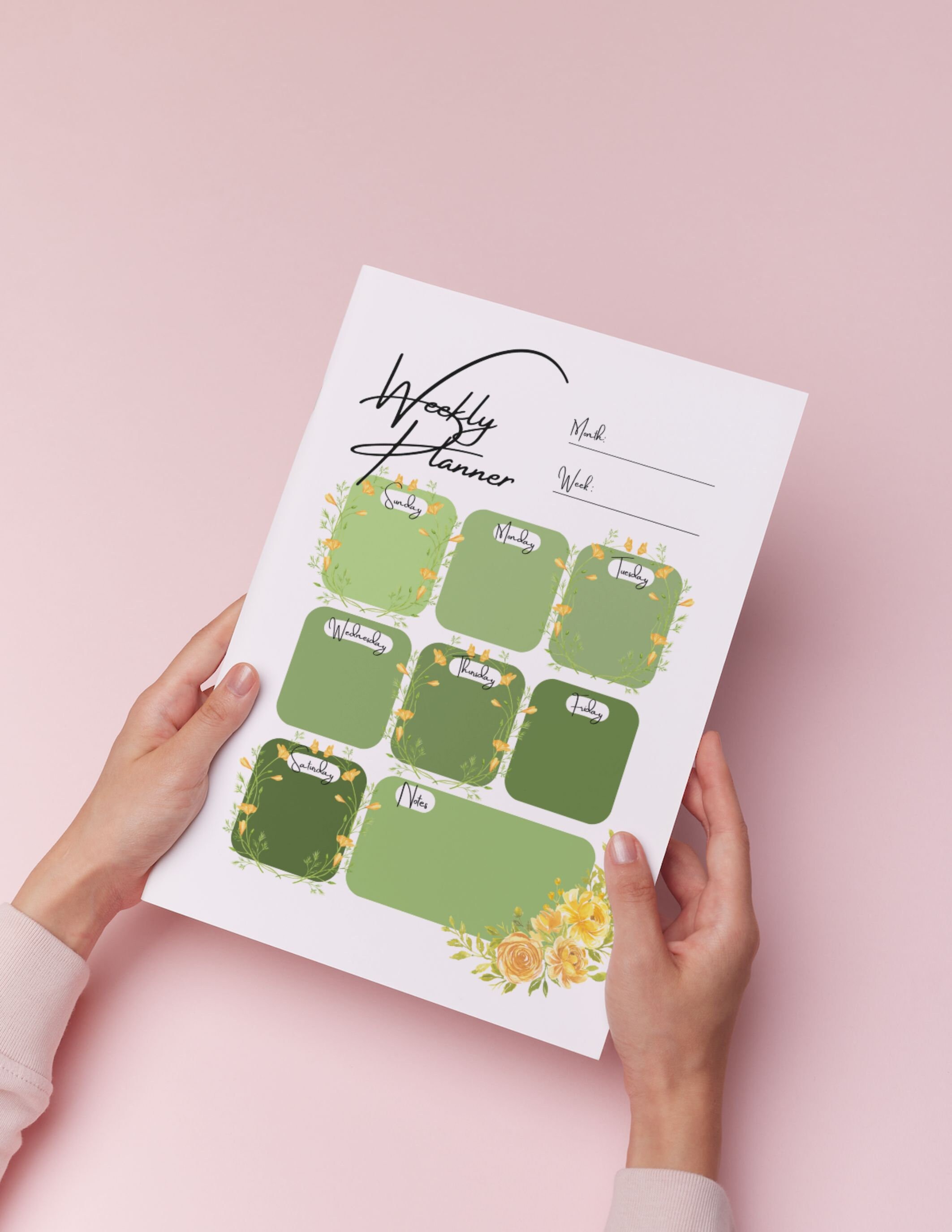 Printable Weekly Floral Planner SVG - Etsy