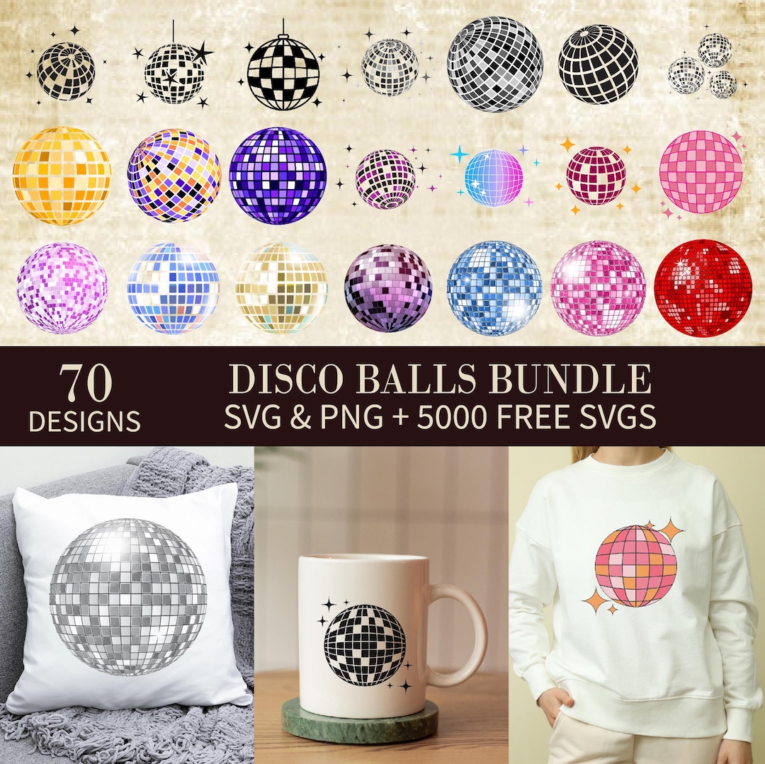 Disco Ball SVG Bundle: Retro Party Clipart (digital Download) - Etsy