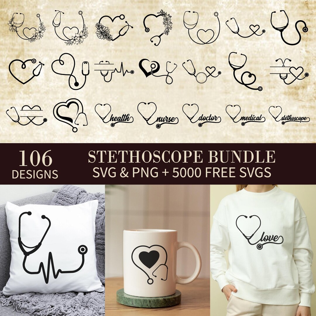 Stethoscope SVG Bundle: 106 Medical Designs (digital Download) - Etsy
