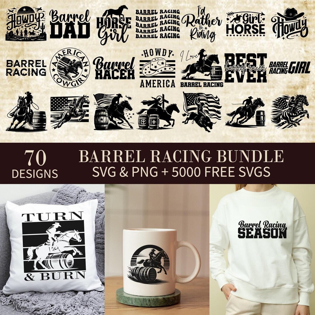 Barrel Racing Svg Bundle, Barrel Race Svg, Barrel Racer Svg, Barrel ...