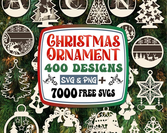 Christmas Ornament SVG Bundle 3 Layers Ornament Laser Cut Files ...
