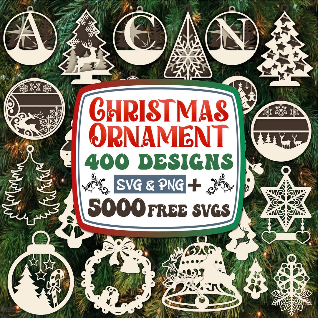 Christmas Ornament Svg Bundle | 3 Layers Ornament Laser Cut Files ...