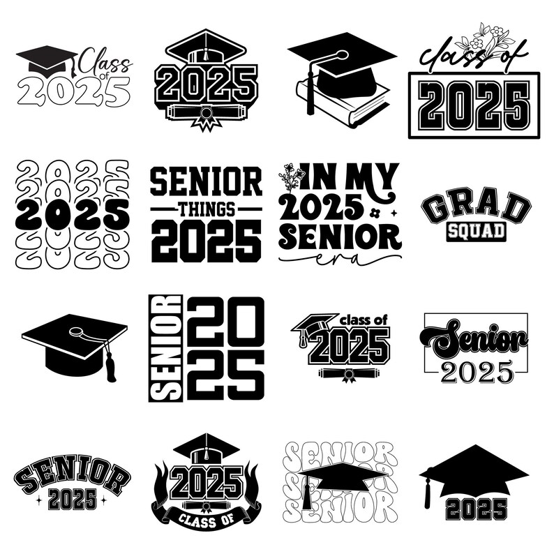Senior 2025 Svg Bundle Graduation Svg Senior Class Of 2025 Svg Senior Graduationhigh School