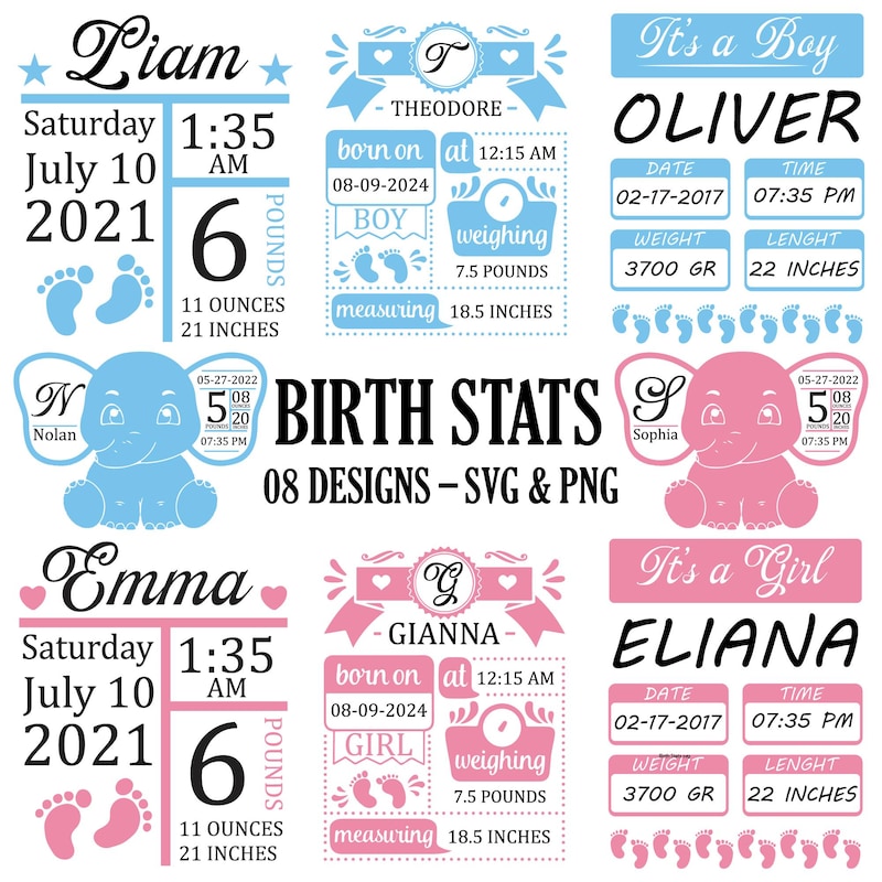 Baby Stat Artwork - Etsy