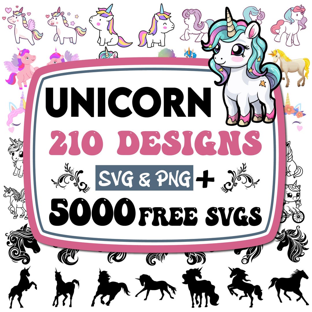 Unicorn Svg Bundle I Unicorn Png Bundle I Unicorn Clipart I Unicorn Cut ...
