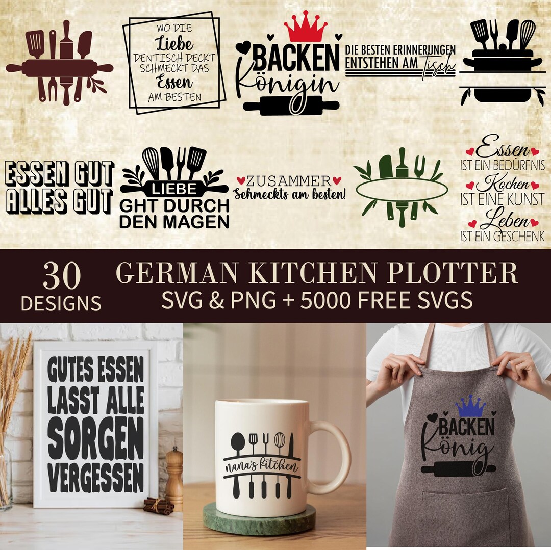 German Plotter File Kitchen Svg-cooking Svg Bundle-chef Svg-german ...