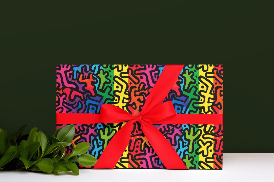LGBTQ+ Pride Wrapping Paper Gay Lesbian, Transgender Human Rights Keith ...