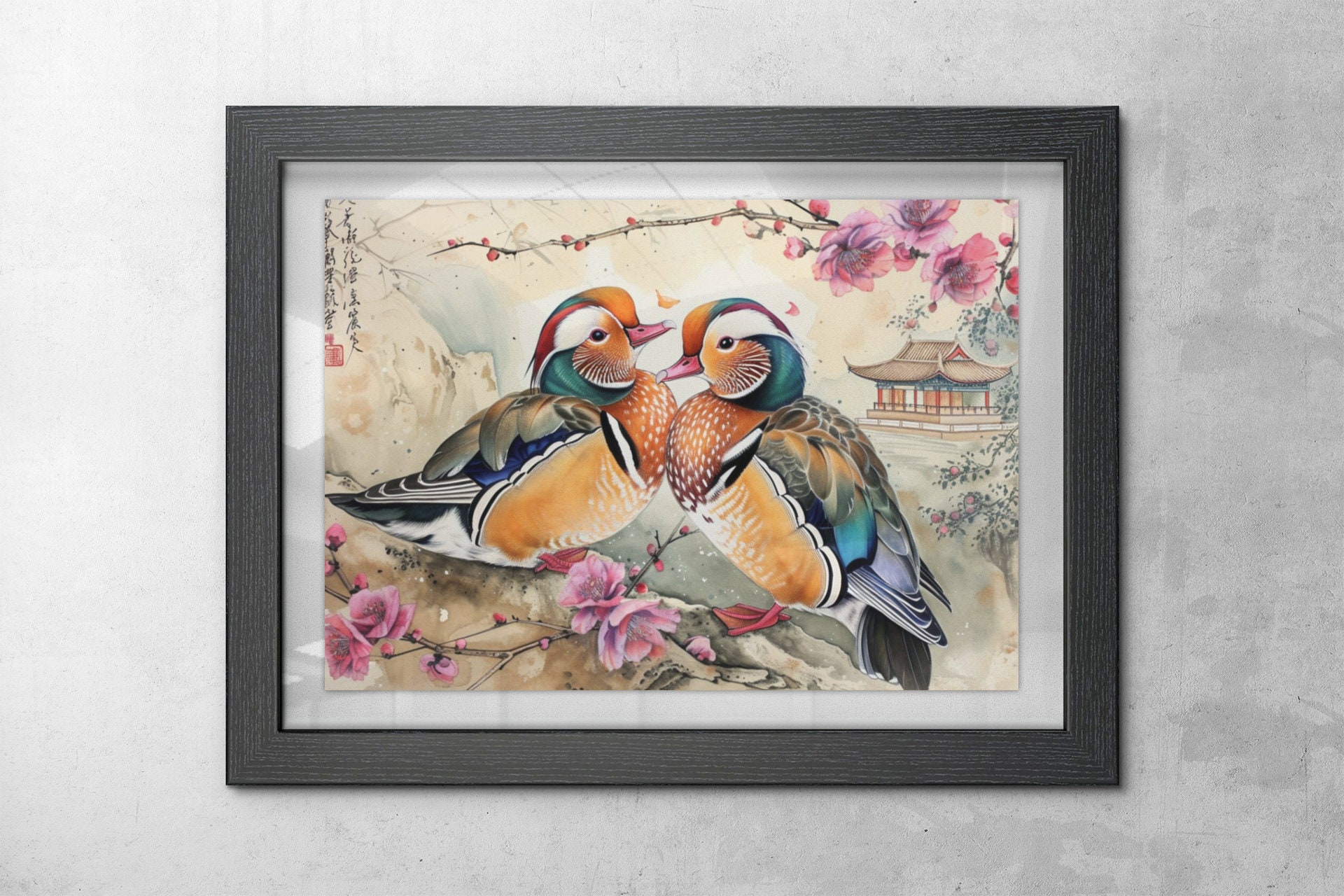 Feng Shui Mandarin Duck Love Marriage Symbol Attract Love Wall Art ...