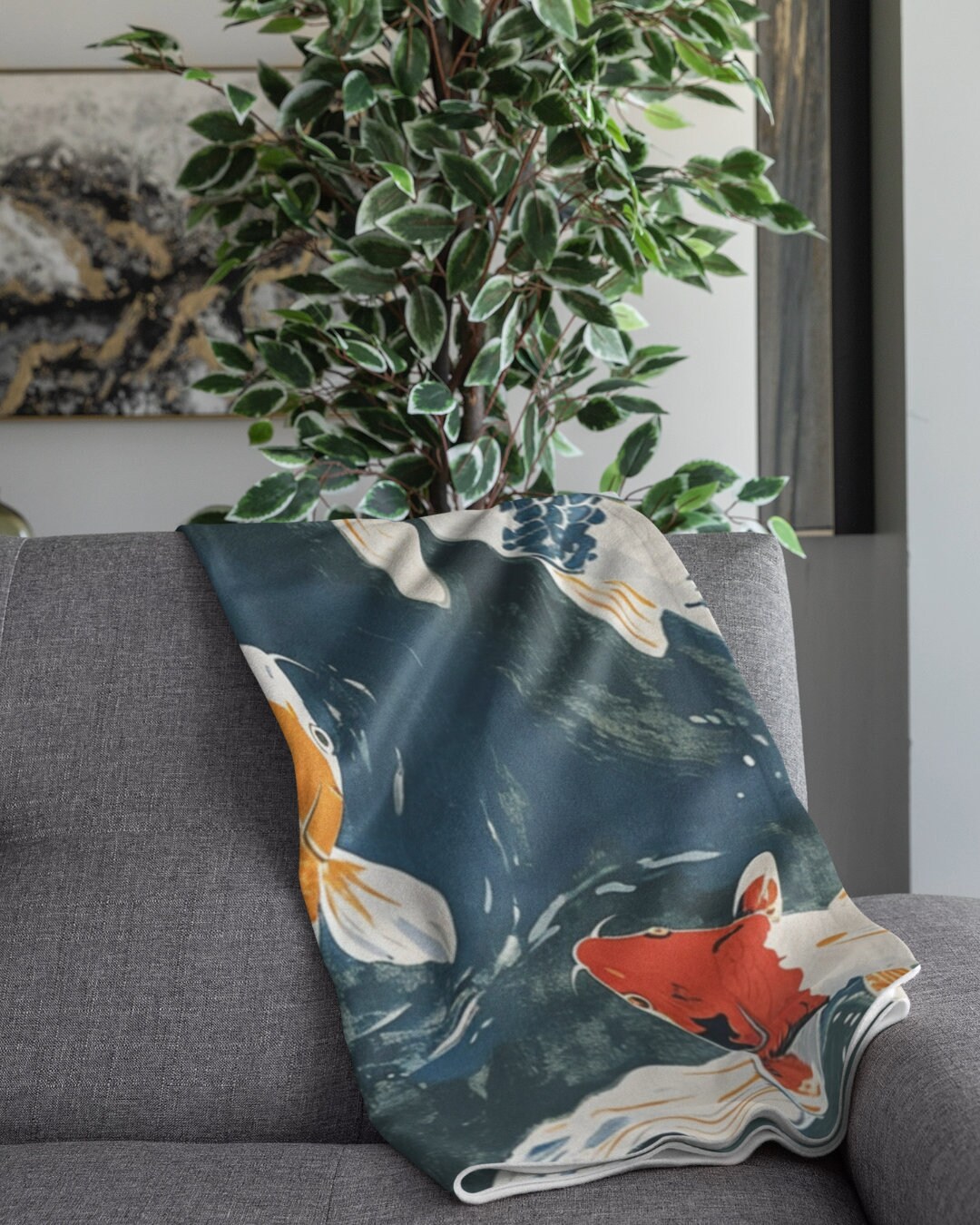 Feng Shui Blanket Feng Shui Koi Sheet Elegant and Decorative Gift Koi ...