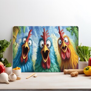 Funny Chicken Lady Gift Glass Cutting Board for Chicken Lover Farmhouse ...