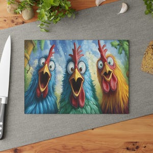 Funny Chicken Lady Gift Glass Cutting Board for Chicken Lover Farmhouse ...