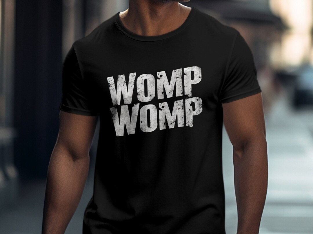 WOMP WOMP Vintage Text Black and White T-shirt, Unisex Casual Street ...
