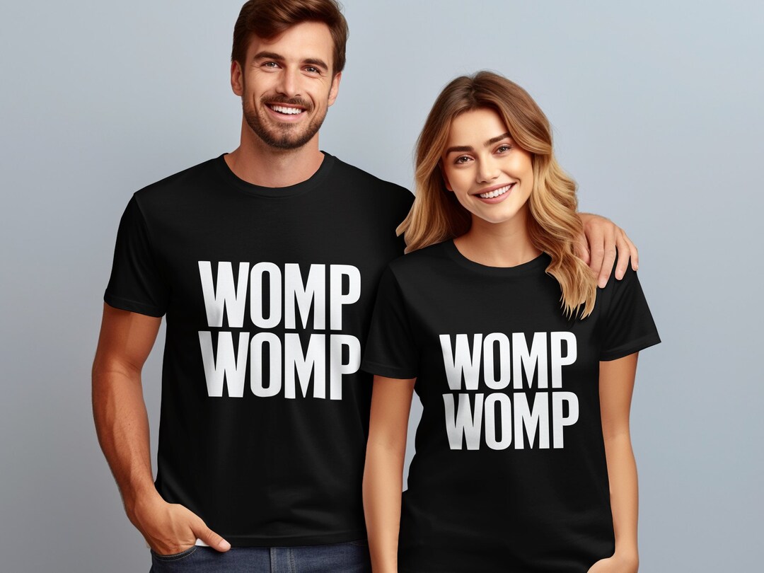 Womp Womp White Text on Black T-shirt, Graphic Tee, Minimalist Design ...