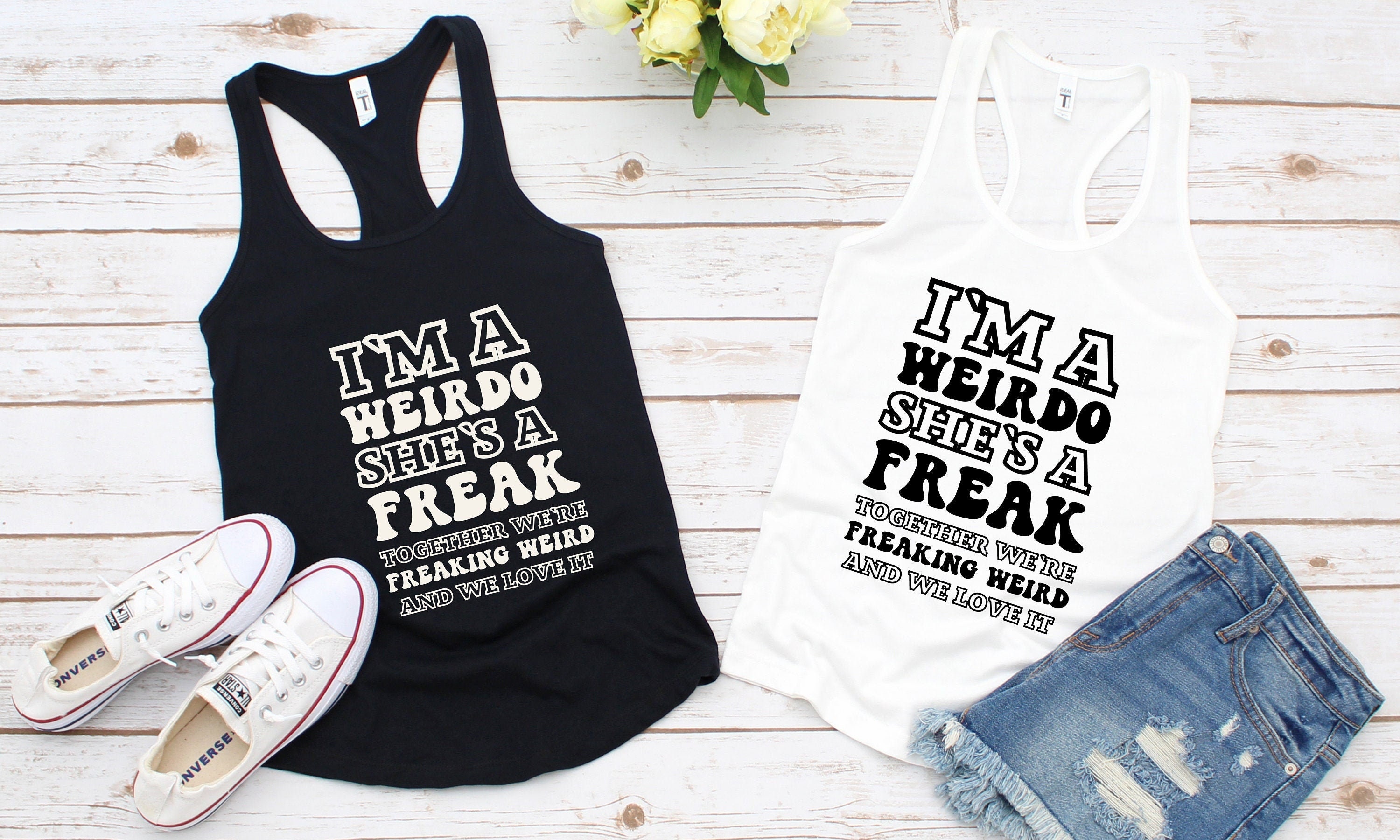 Weirdo & Freak Matching Best Friend T-shirts - Funny Sarcastic Tees - Etsy