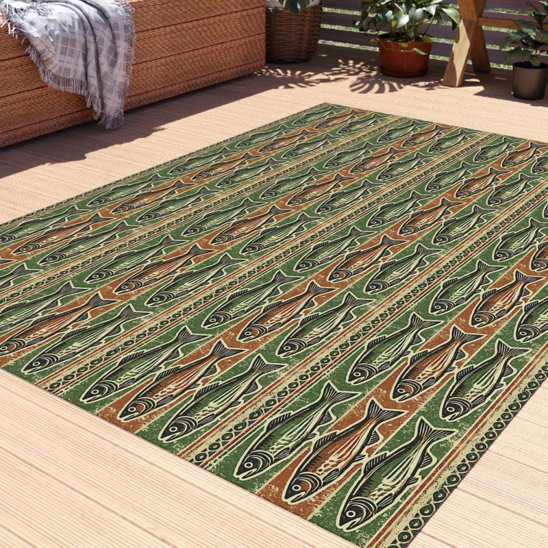 5 X7 Fish Rug - Etsy