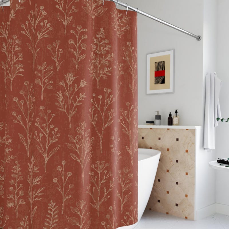 Terracotta Bath Curtain - Etsy