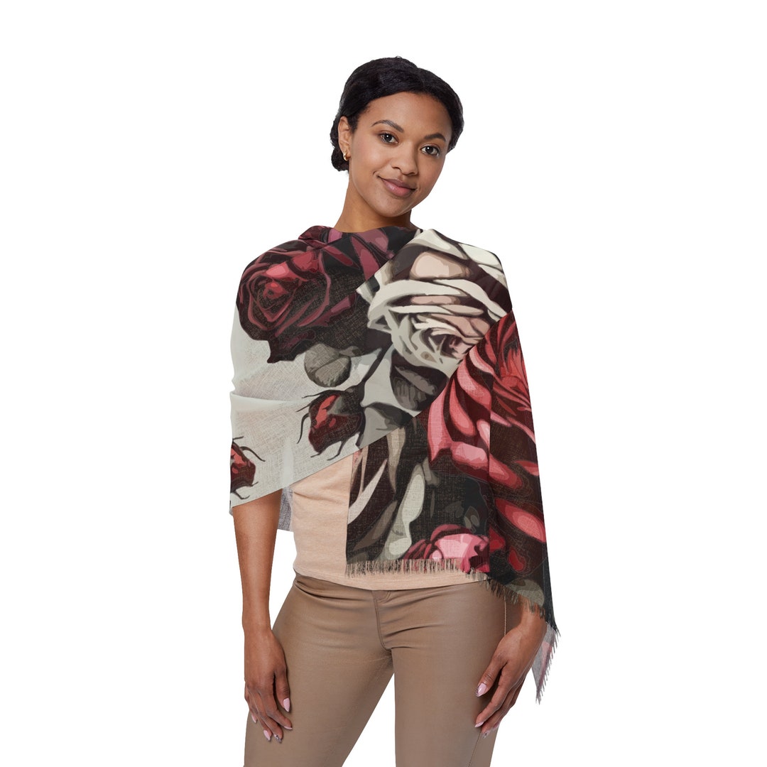 Rose Scarf. June Birth Flower. This Scarf Exudes Love and Beauty ...