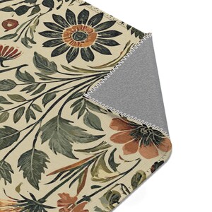Vintage-inspired Floral Area Rug. Featuring Lush Foliage and Blooming ...