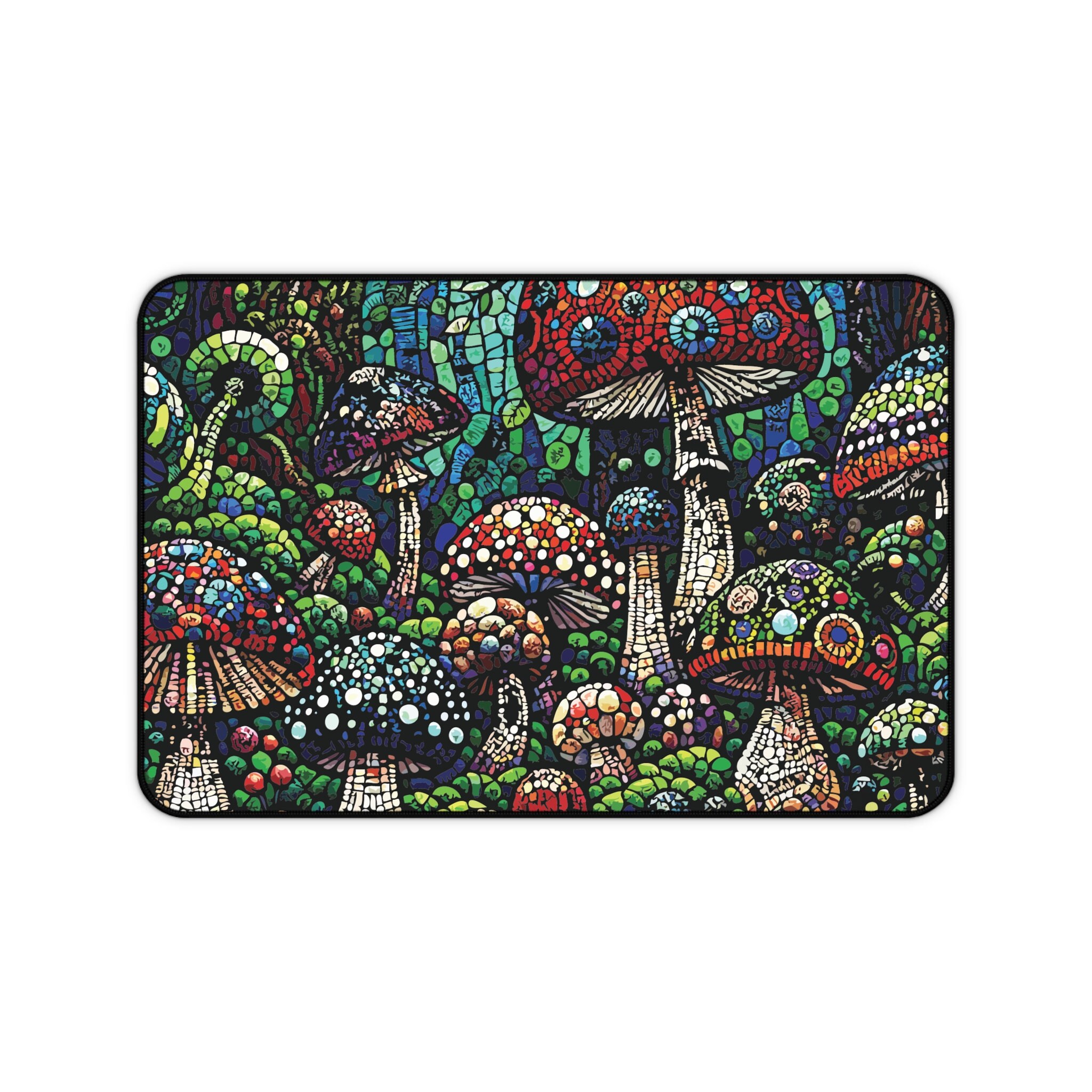 Mushroom Mosaic Desk Mat. This Desk Mat Showcases a Cluster of Mosaic ...