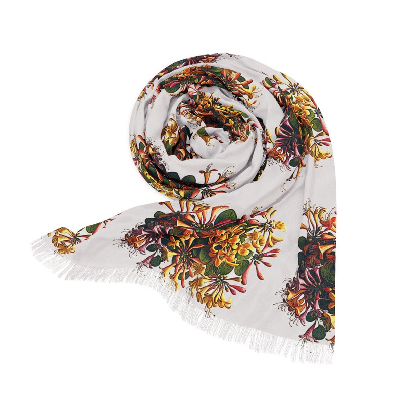 Honeysuckle Scarf. June Birth Flower. Shades of Yellow, Orange, and ...