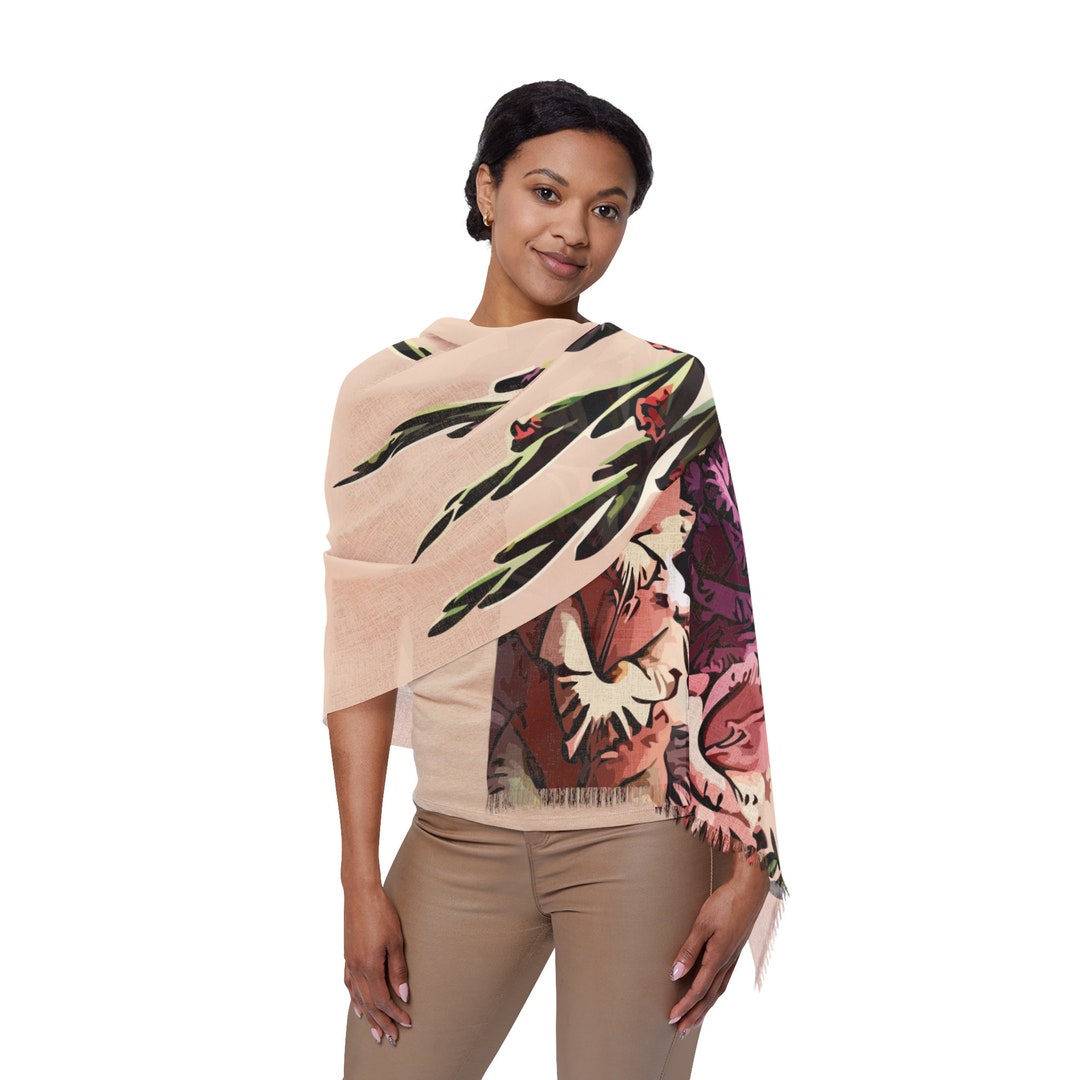 Gladiolus Scarf. August Birth Flower. Shades of Reds, Purples, and ...