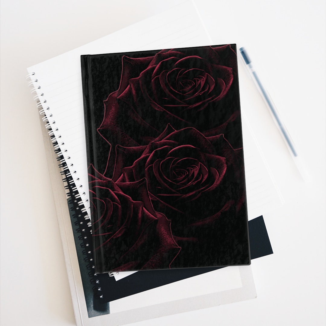Gothic Deep Red and Black Rose Journal. This Elegant Journal Features a ...