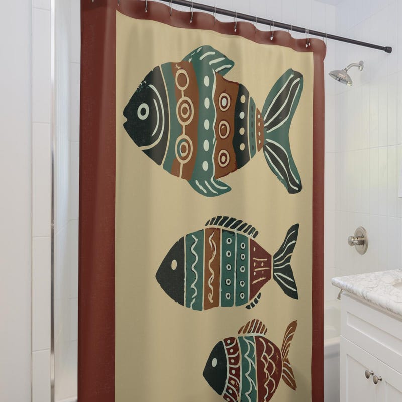Fish Shower Curtain - Etsy