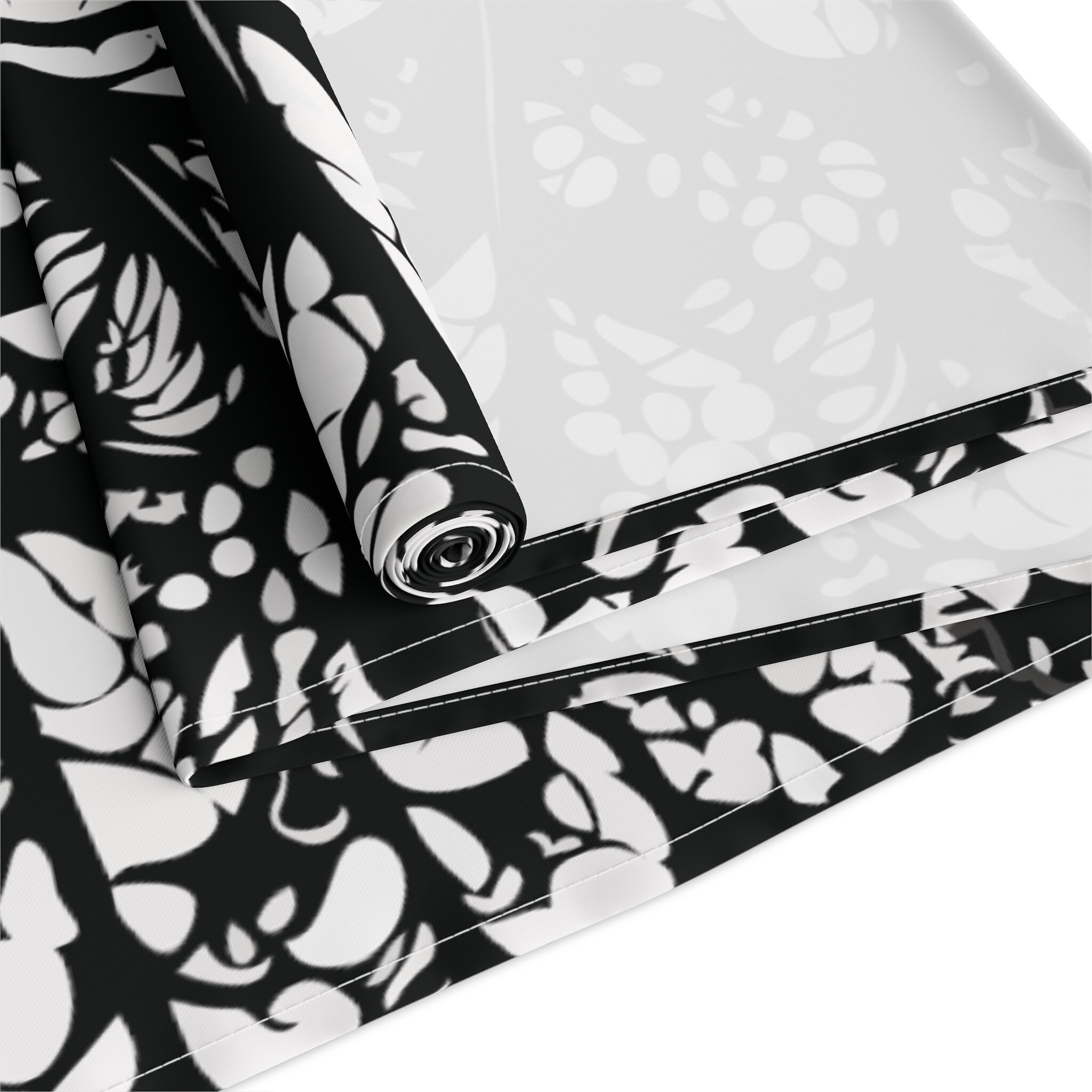 Lacey Leaf Organic Design Table Runner. This Black and White Table ...
