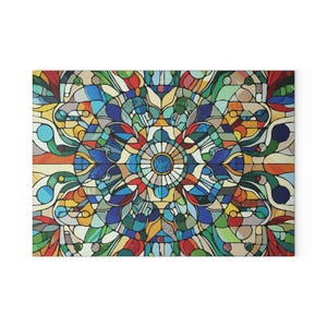 Stained Glass Print Cutting Board. Featuring a Vibrant Design Inspired ...