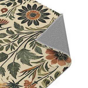 Vintage-inspired Floral Area Rug. Featuring Lush Foliage and Blooming ...