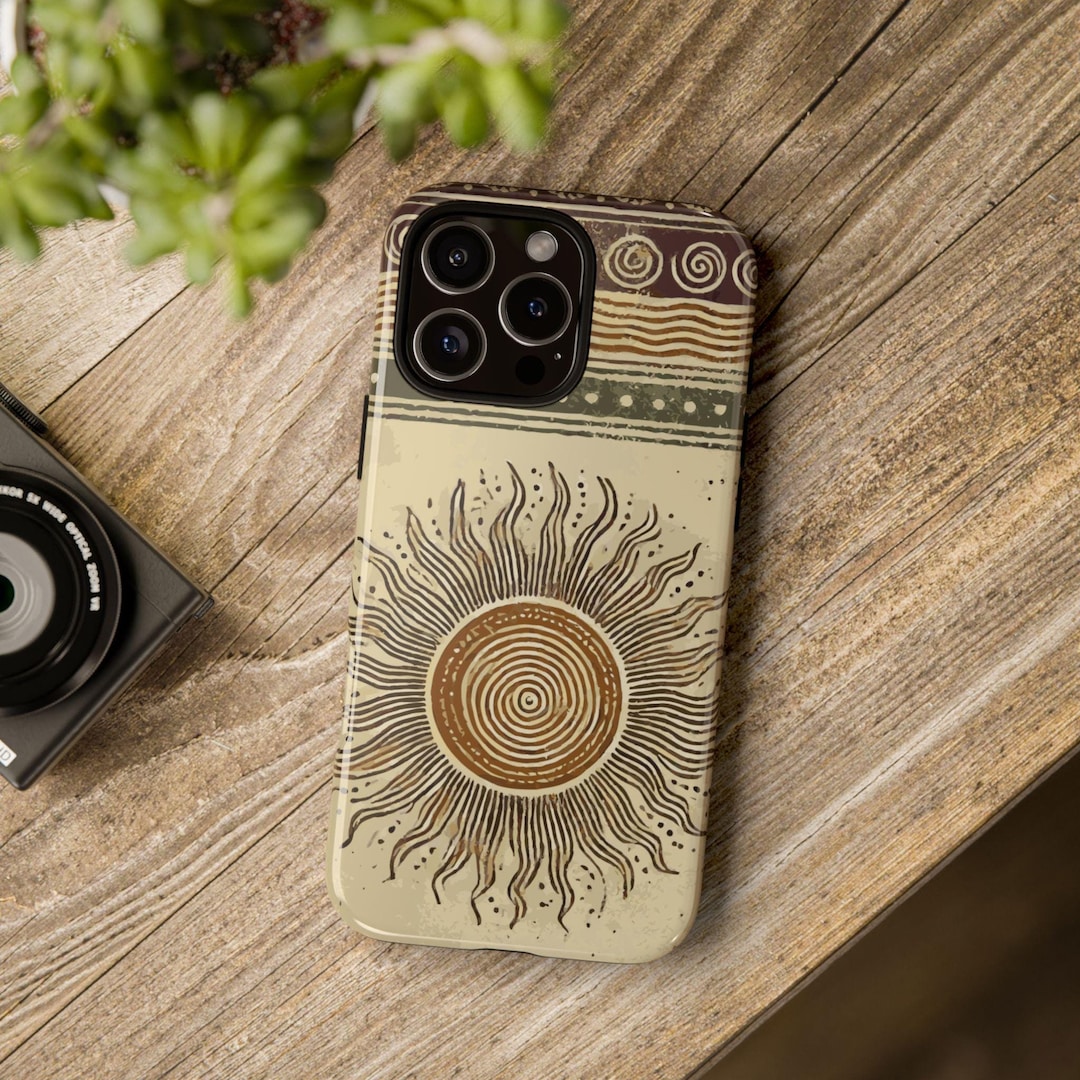 Distressed Hippie Sun Phone Case. A Sun Motif With Wavy, Organic Rays ...