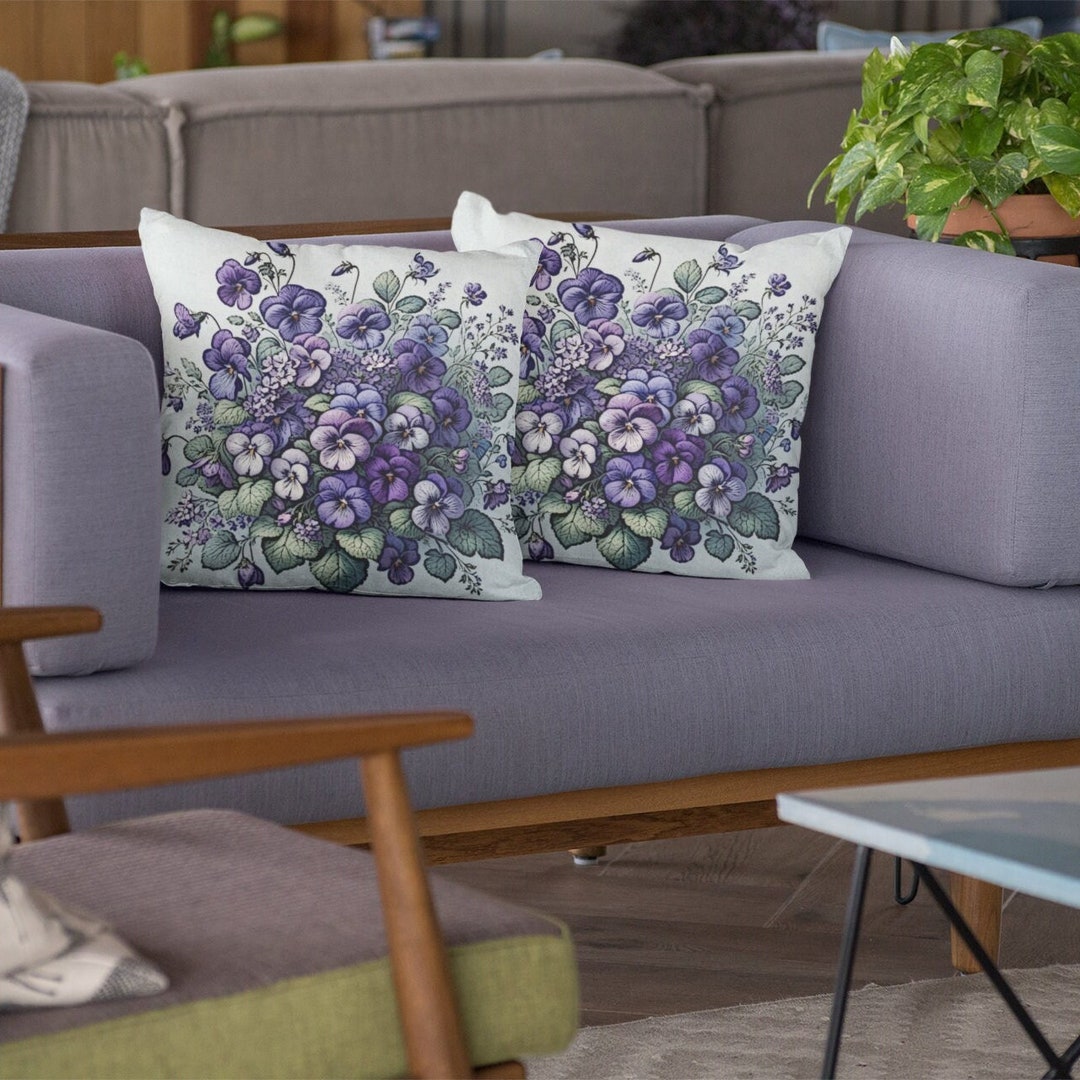 Violet Pillow. February Birth Flower. This Enchanting Pillow Offers the ...