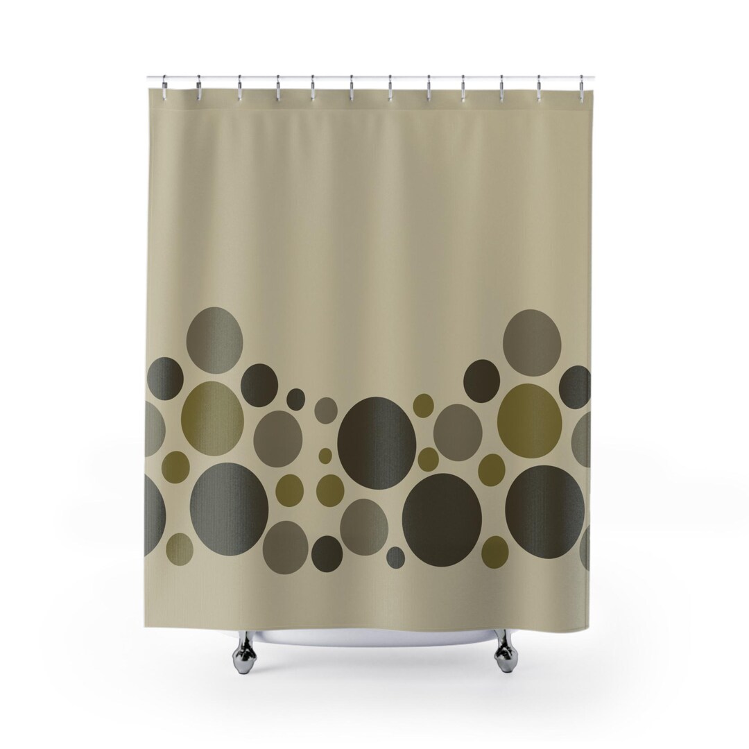 Modern Earthy Bubbles Cloth Shower Curtain. A Dynamic Arrangement of ...