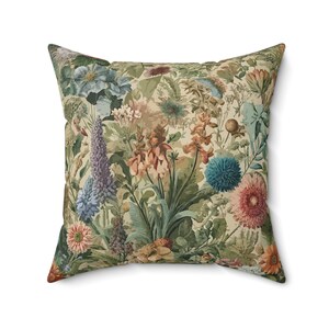Vintage Inspired English Cottage Garden Square Pillow. Beautiful ...