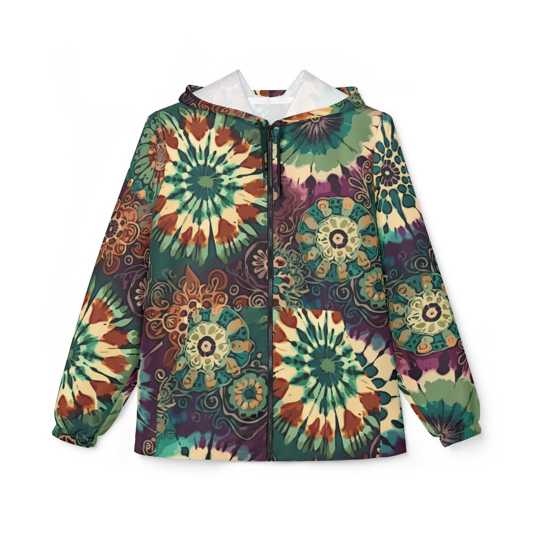 Bohemian Flair Windbreaker Jacket. Unisex. Featuring a Bold, Colorful ...