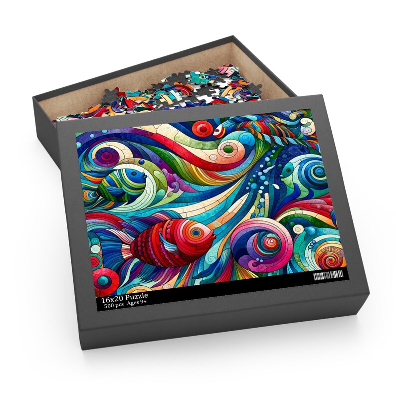 Enchanted Seas Fish Puzzle. Mesmerizing Underwater World. Vibrant Jewel ...