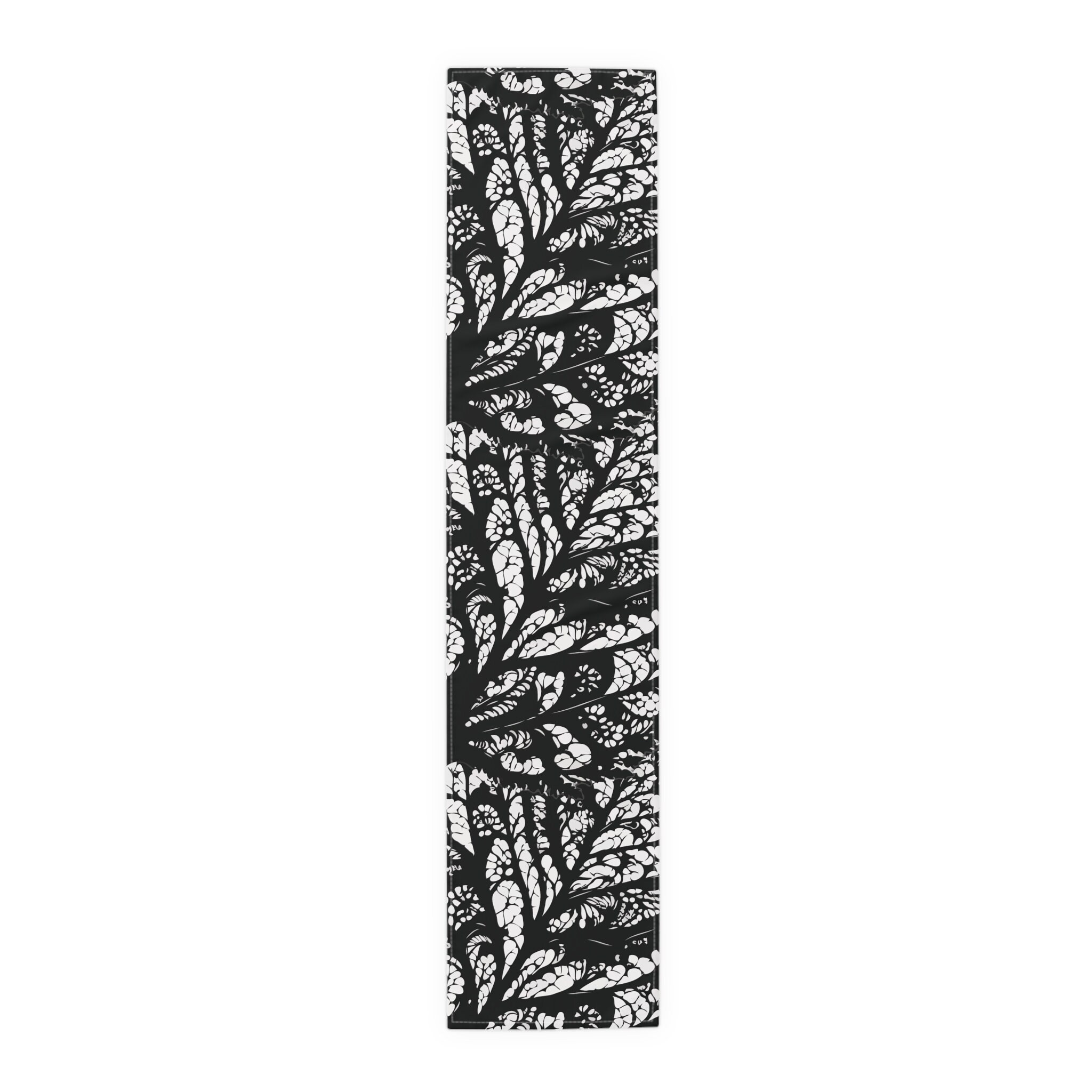 Lacey Leaf Organic Design Table Runner. This Black and White Table ...