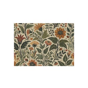 Vintage-inspired Floral Outdoor Rug. Featuring Lush Foliage and ...