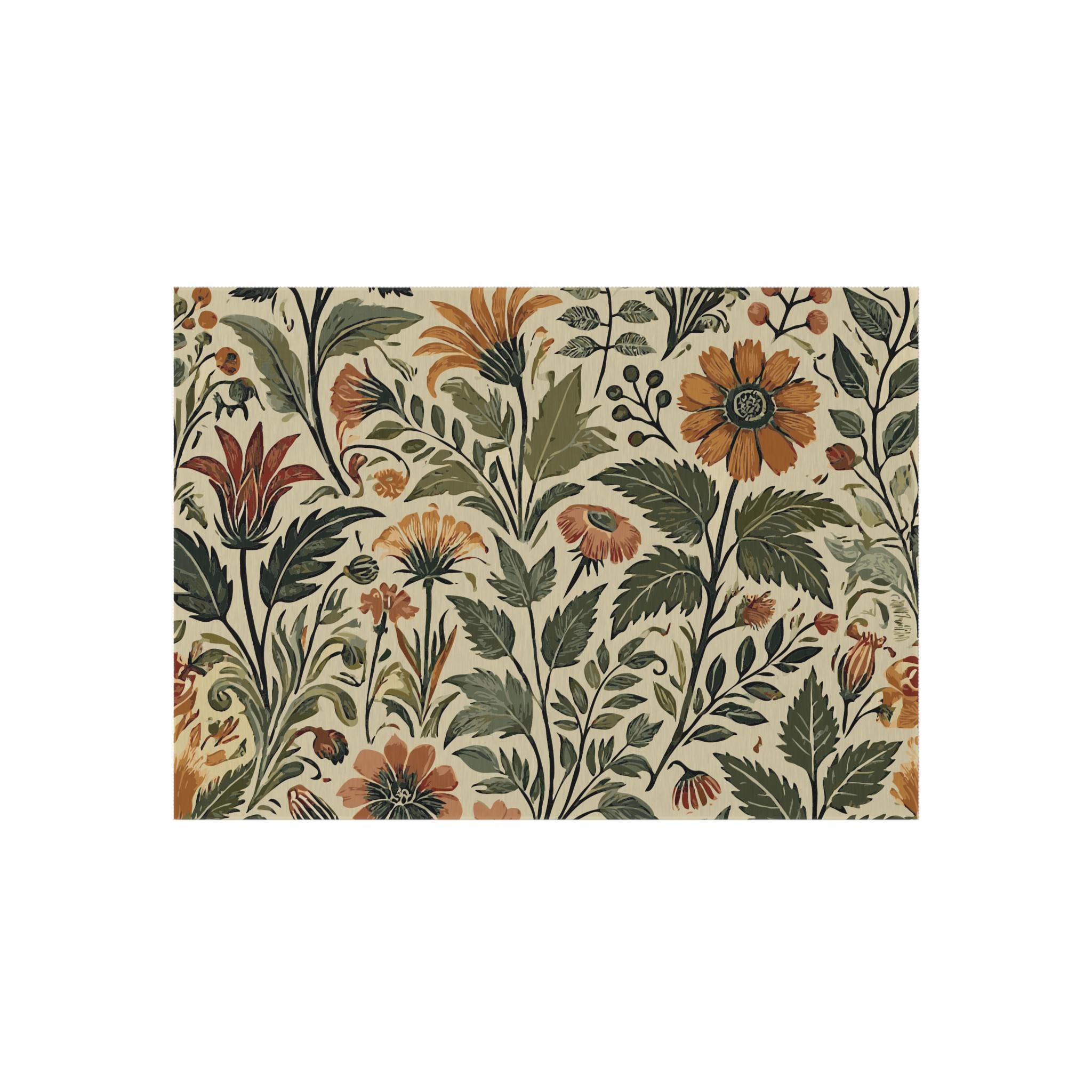 Vintage-inspired Floral Outdoor Rug. Featuring Lush Foliage and ...
