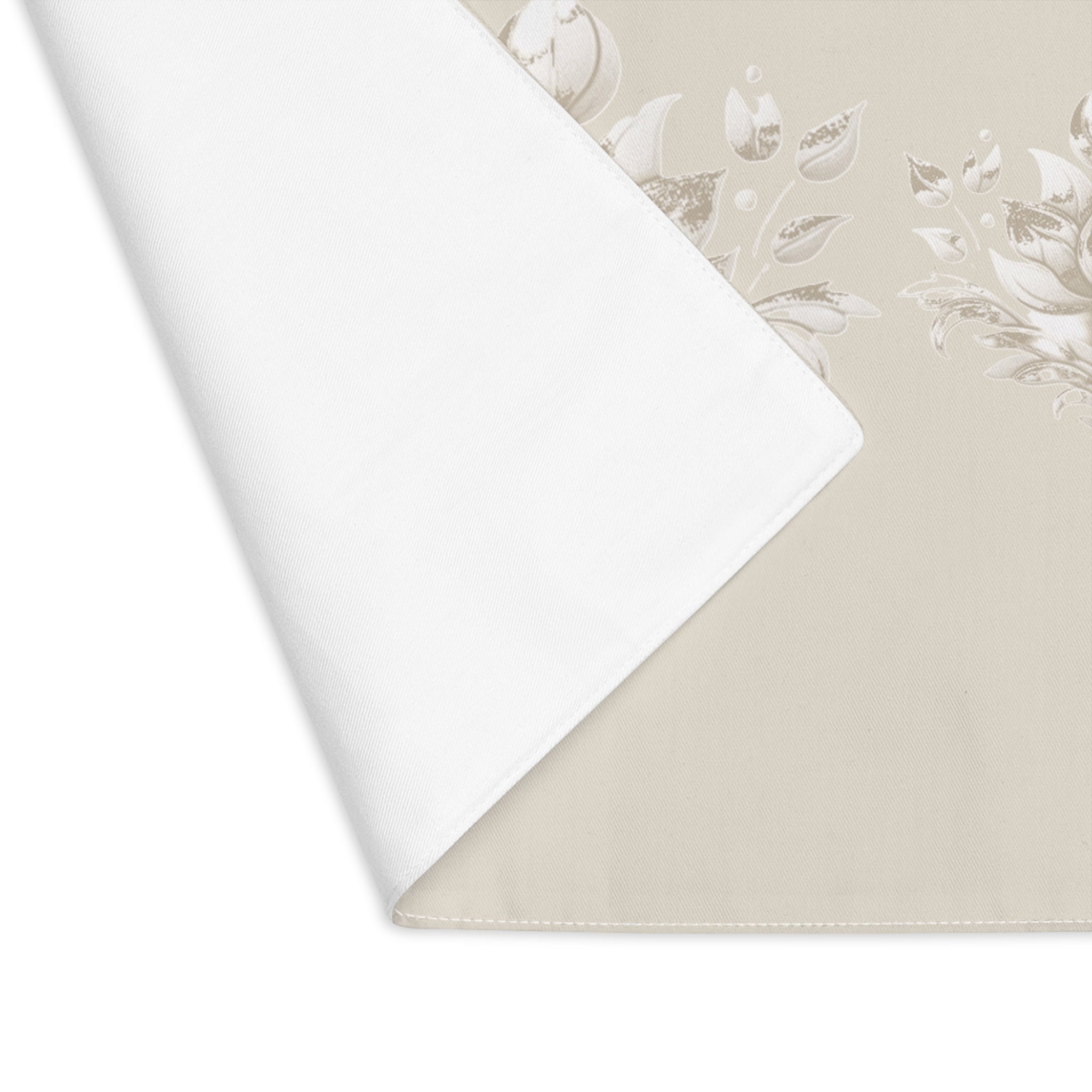 Beige Lotus Placemat. Features a Trifecta of Lotus Flowers on a ...
