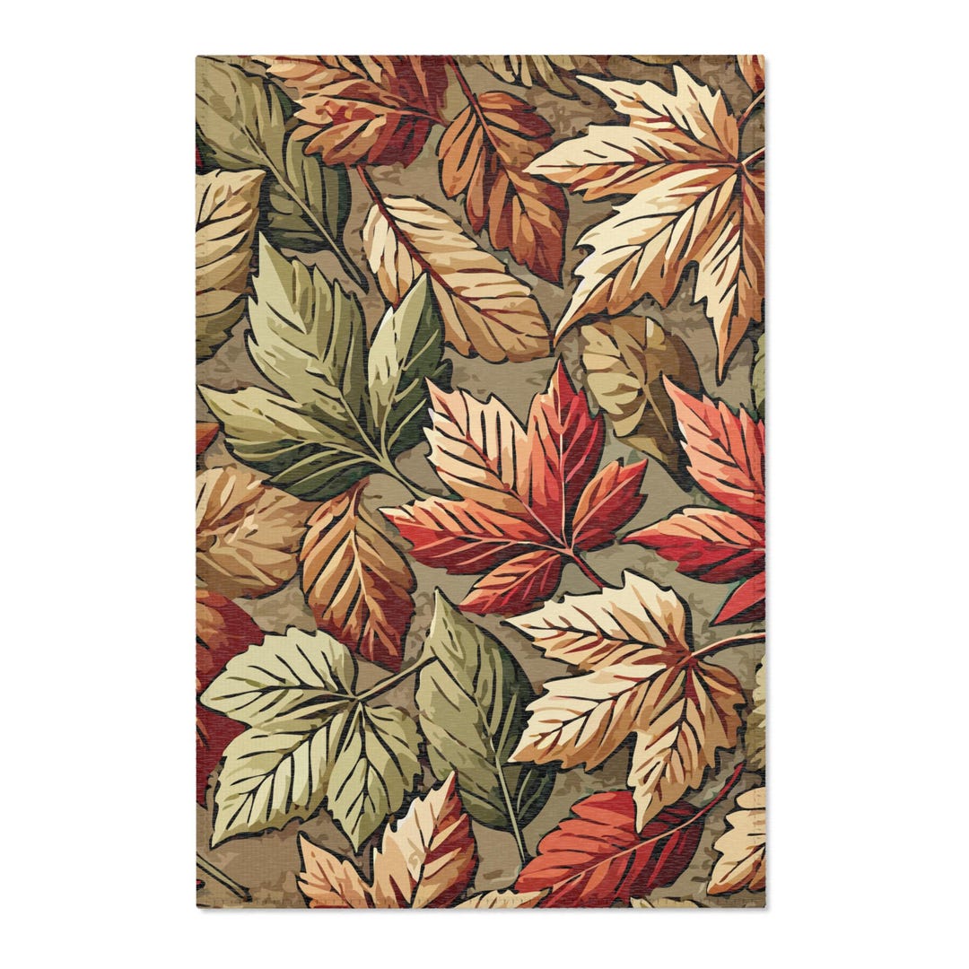 Autumn Leaves Area Rug. Featuring Fall Leaves in a Palette of Red ...