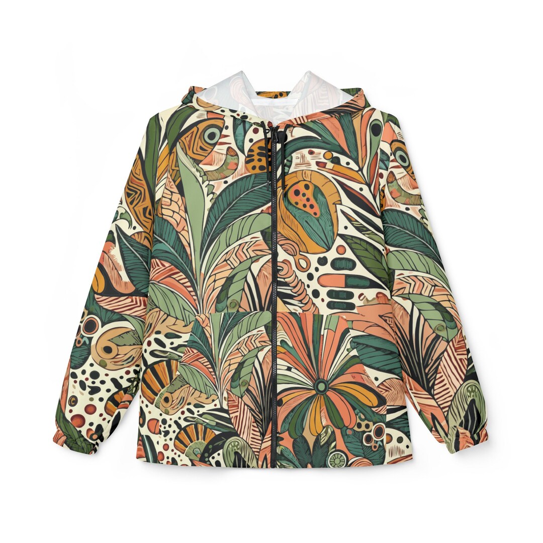 Tropical Exotic Jungle Windbreaker Jacket. Unisex. Featuring Jungle ...